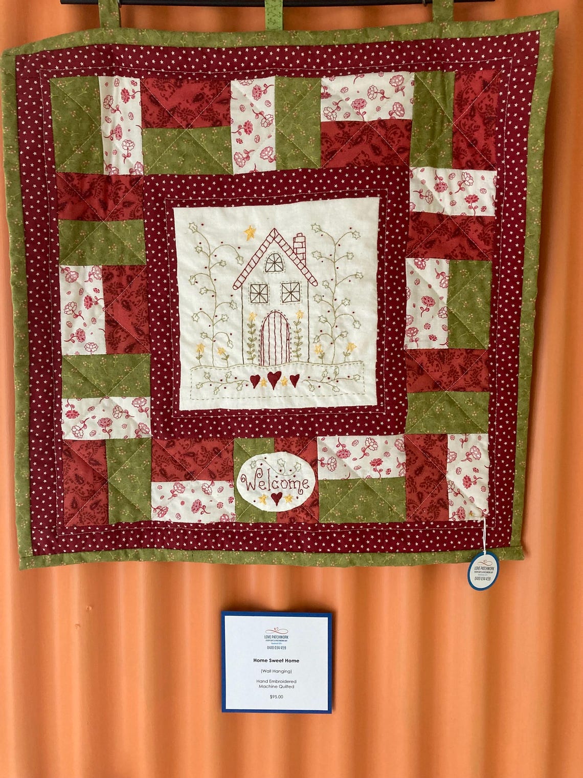 Christmas Welcome Sign - Hand Embroidered and Quilted Wall Hanging - Etsy