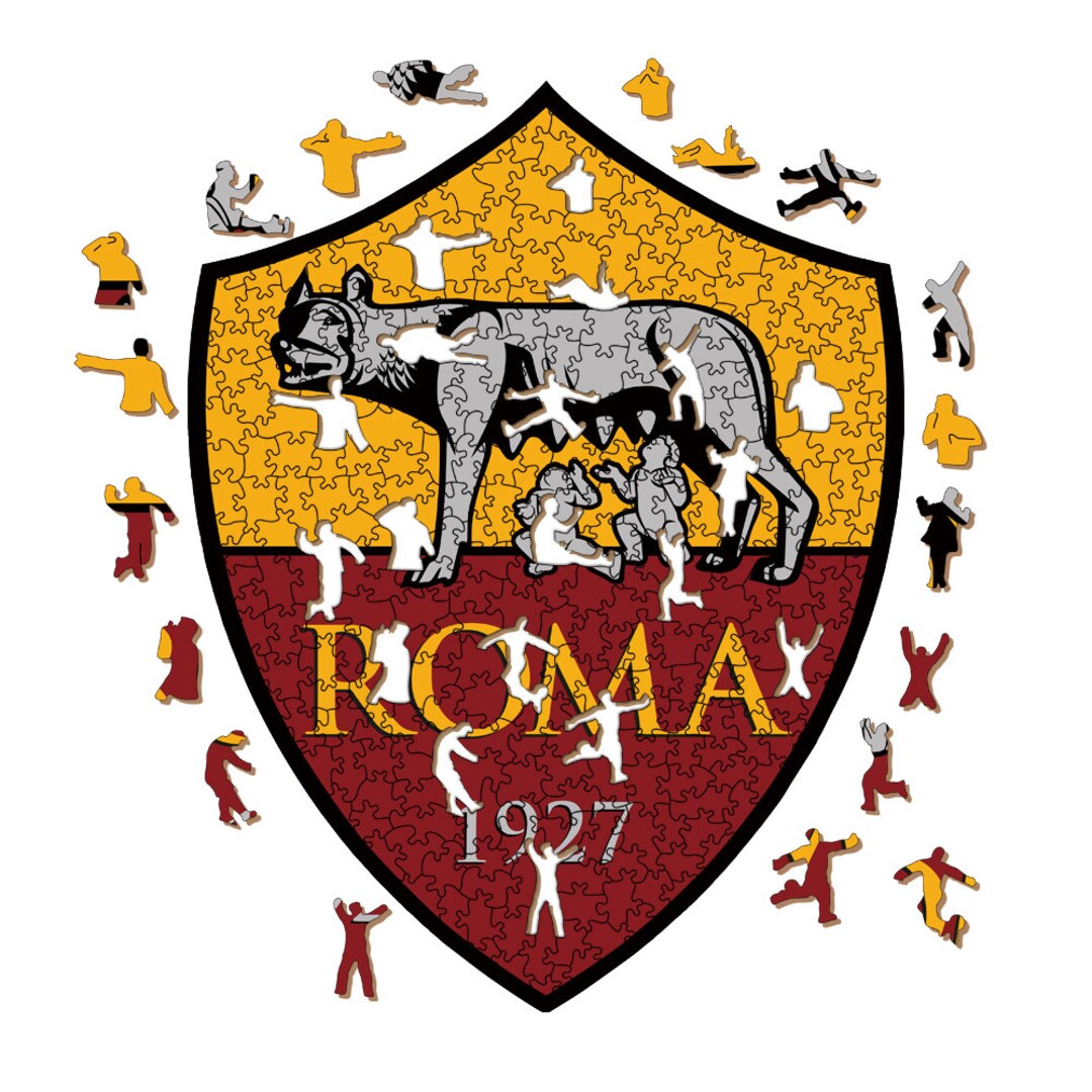 Arm Your Passion: AS Roma Shield Wooden Puzzles - Etsy