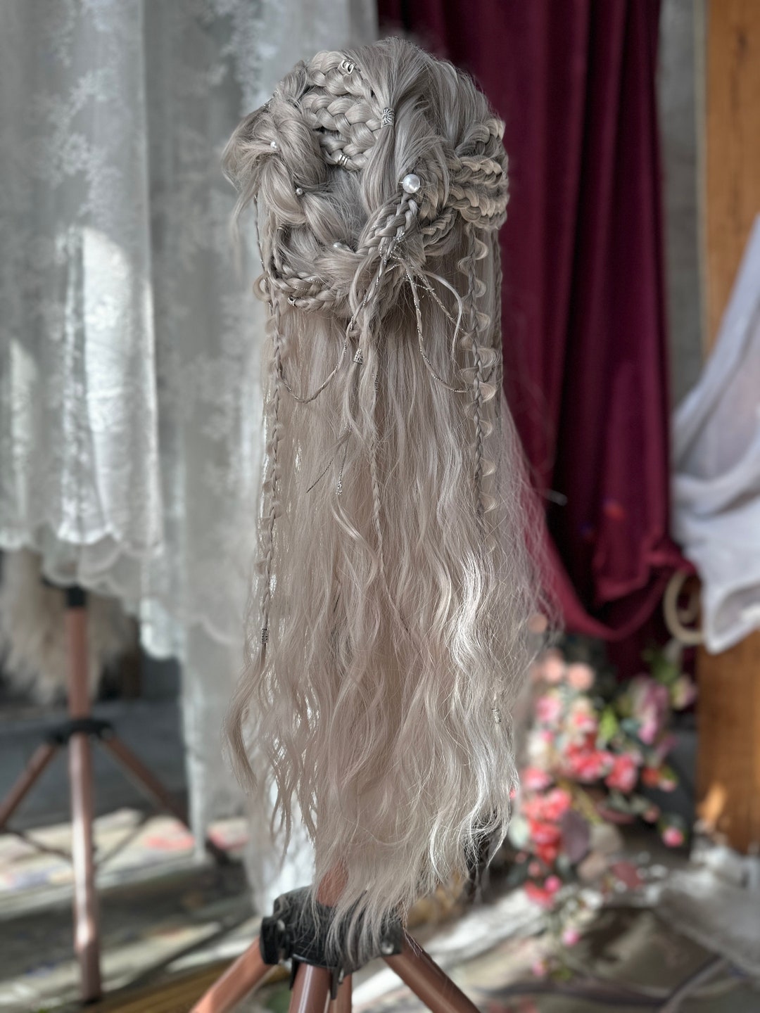 Wood Elf Lace Front Wig Including Hair Accessories, Cosplay Wig, Larp ...