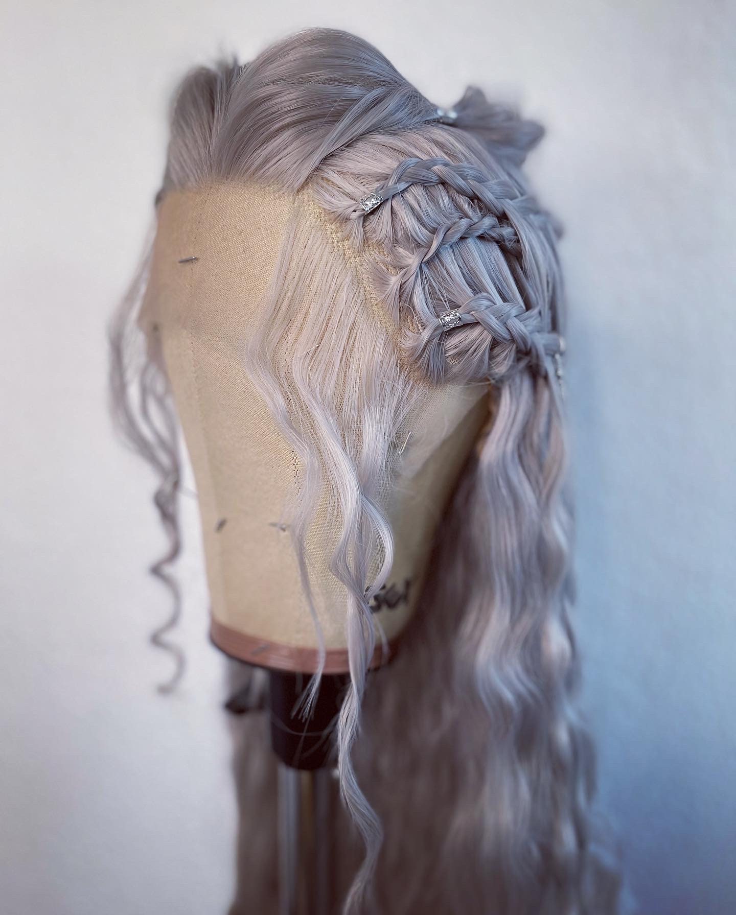 Wood Witch Lace Front Wig Including Hair Accessories, Viking Wig, Larp ...