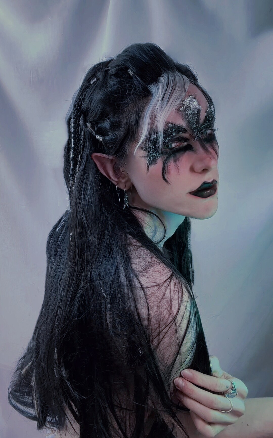 Dark Elf Lace Front Wig Including Hair Accessories, Cosplay Wig, Larp ...