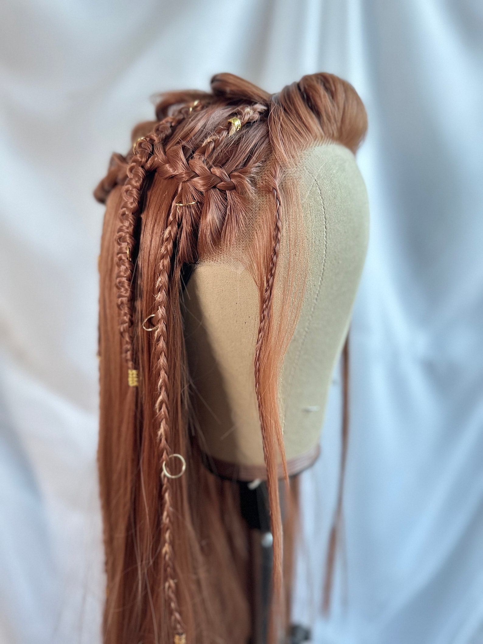 Dark Elf Lace Front Wig Including Hair Accessories, Cosplay Wig, Larp ...