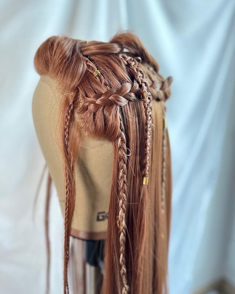 Dark Elf Lace Front Wig Including Hair Accessories, Cosplay Wig, Larp ...