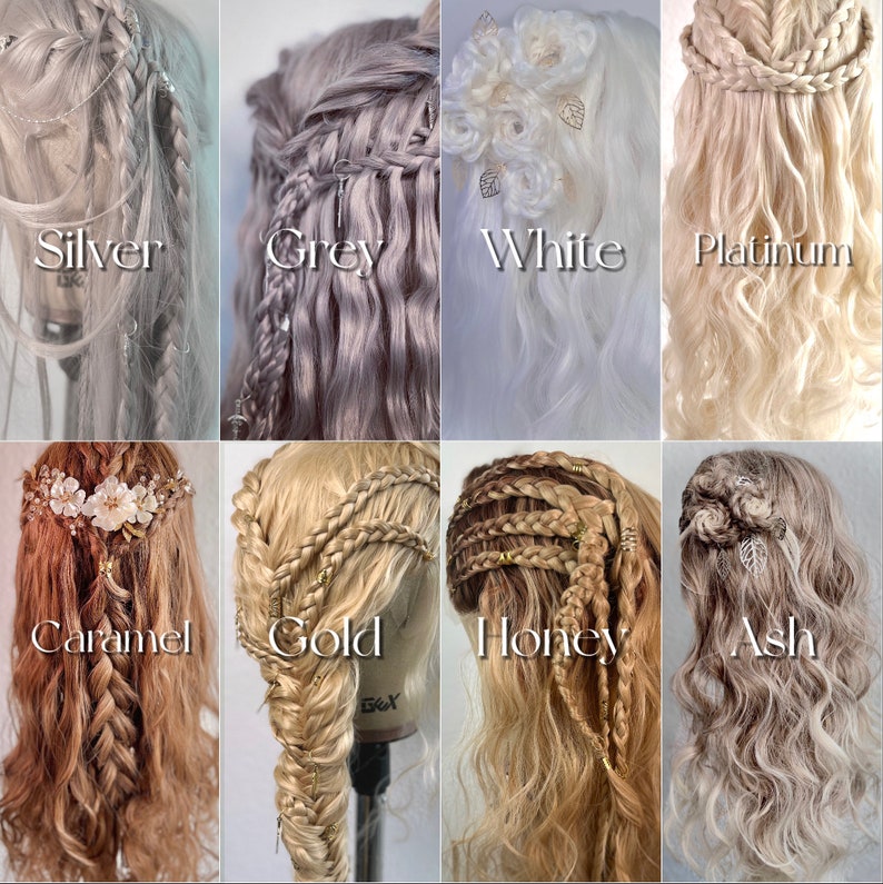 Moon Elf Lace Front Wig Including Hair Accessories, Cosplay Wig, Larp ...