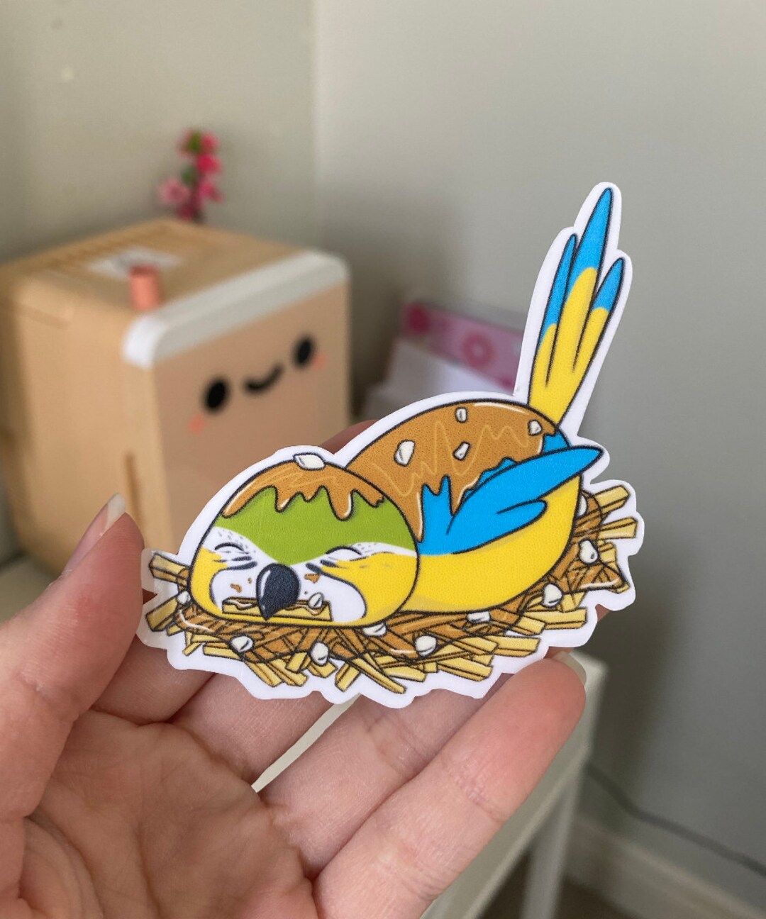 Canadian Themed Poutine Fries Parrot Sticker Macaw - Etsy