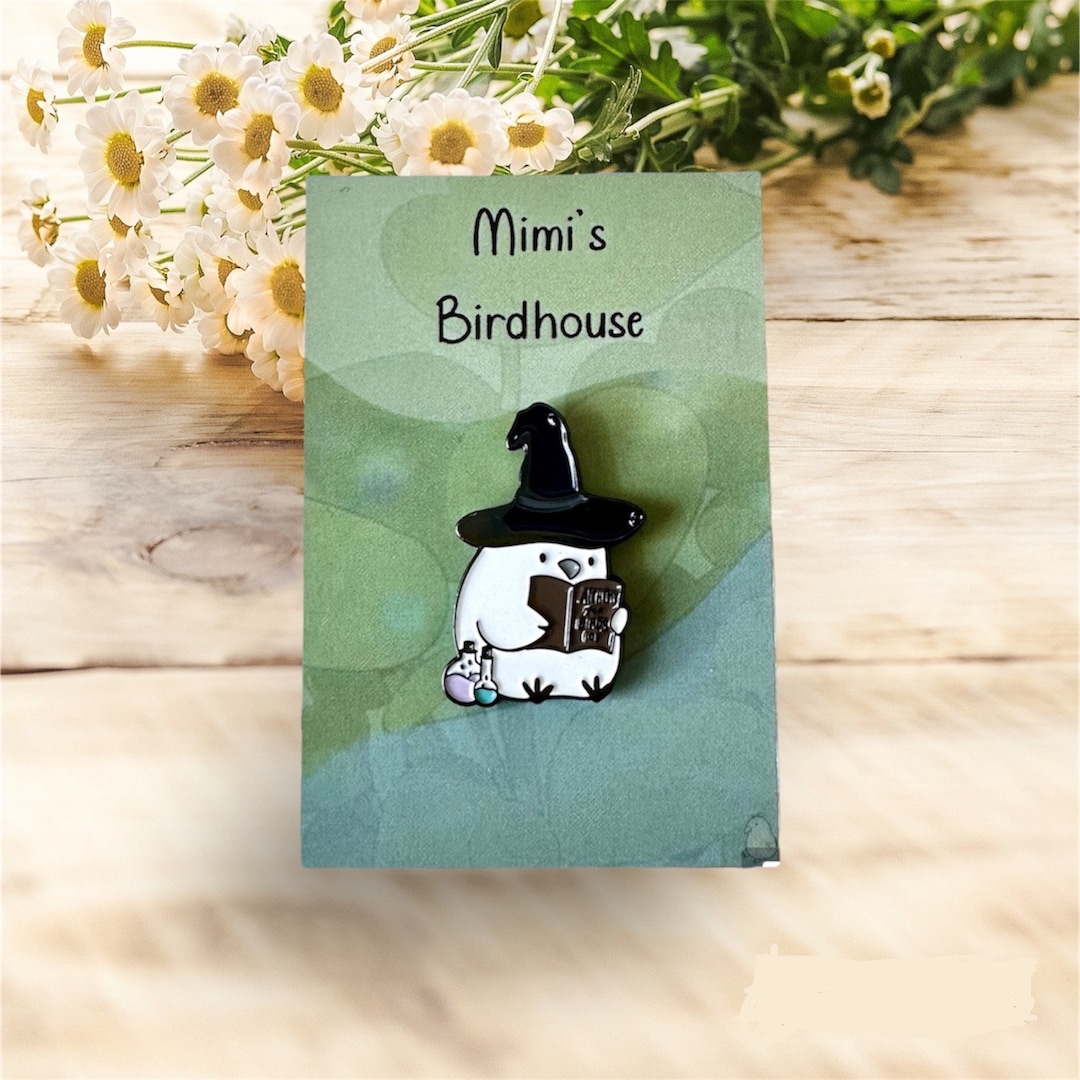 Albino Parrot Witch Enamel Pin - Etsy