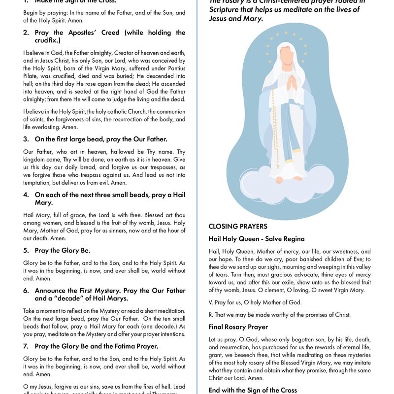Praying Rosary Guide - Etsy
