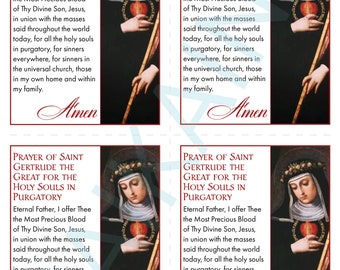 Prayer of St. Gertrude the Great for the Souls in Purgatory Laminated ...