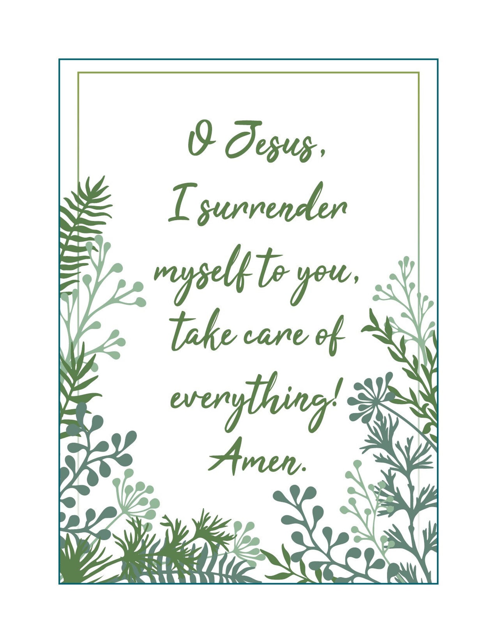 Jesus Surrender Prayer Card Downloadable and Printable Four - Etsy