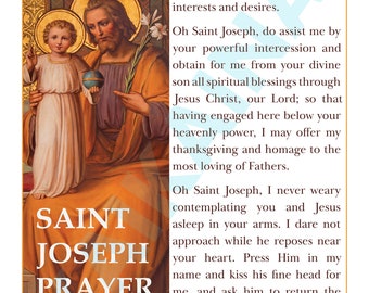 Digital Pdf St. Joseph Prayer Card #stjoseph #catholic # ...