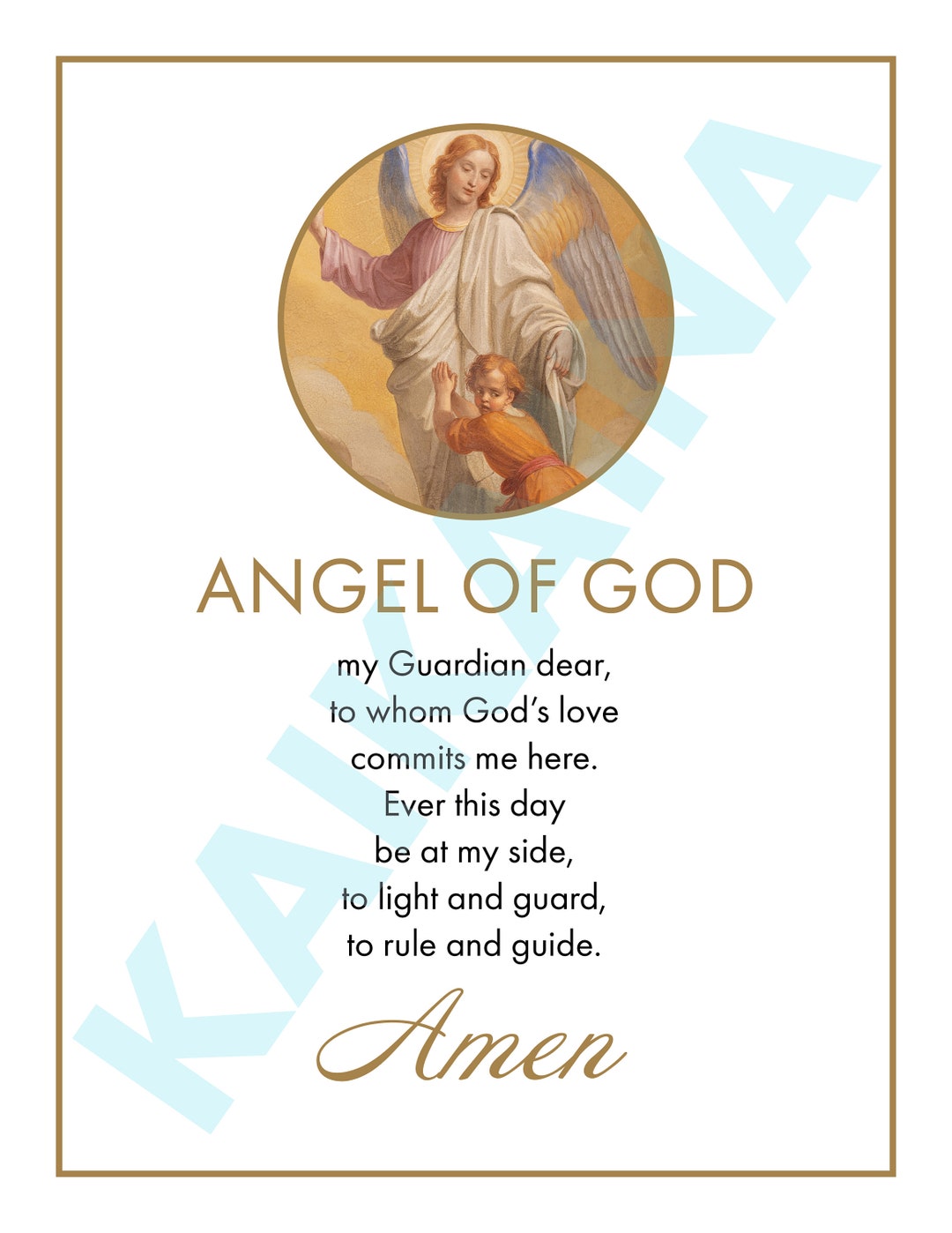 Guardian Angel Prayer 8.5 X 11" Poster, Downloadable and Printable - Etsy