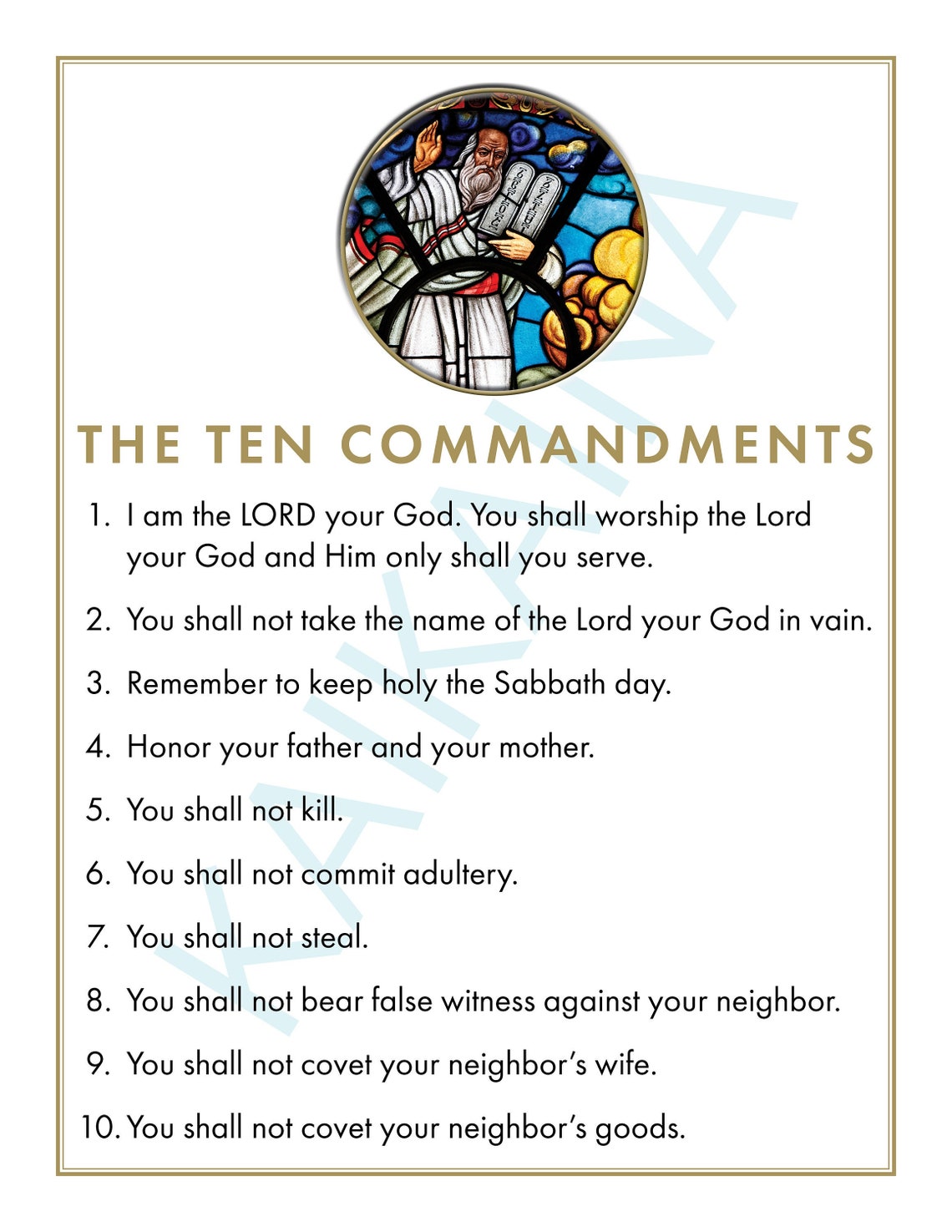 Ten Commandments Catholic Poster for Children (digital Download) - Etsy