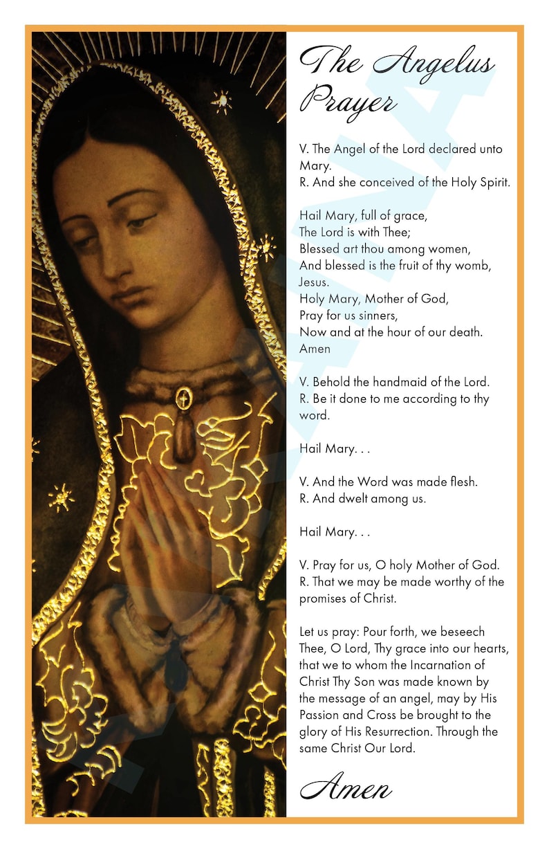 Angelus Prayer Printable Cards (digital Download) - Etsy Australia
