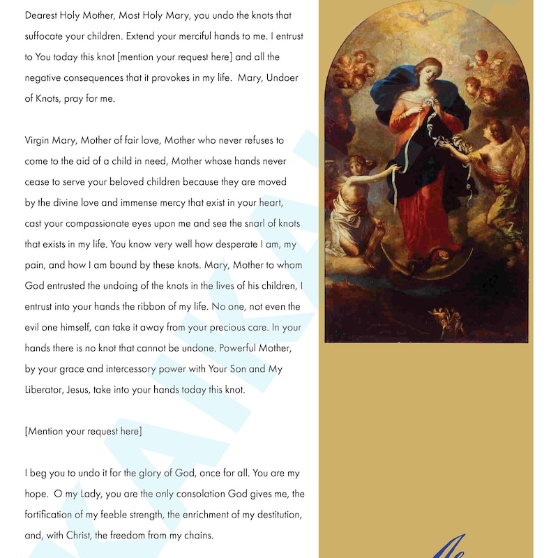 Mother Mary Untie Knots - Etsy