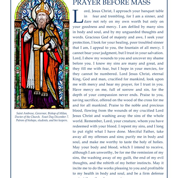 St. Ambrose Prayer Card - Etsy Australia