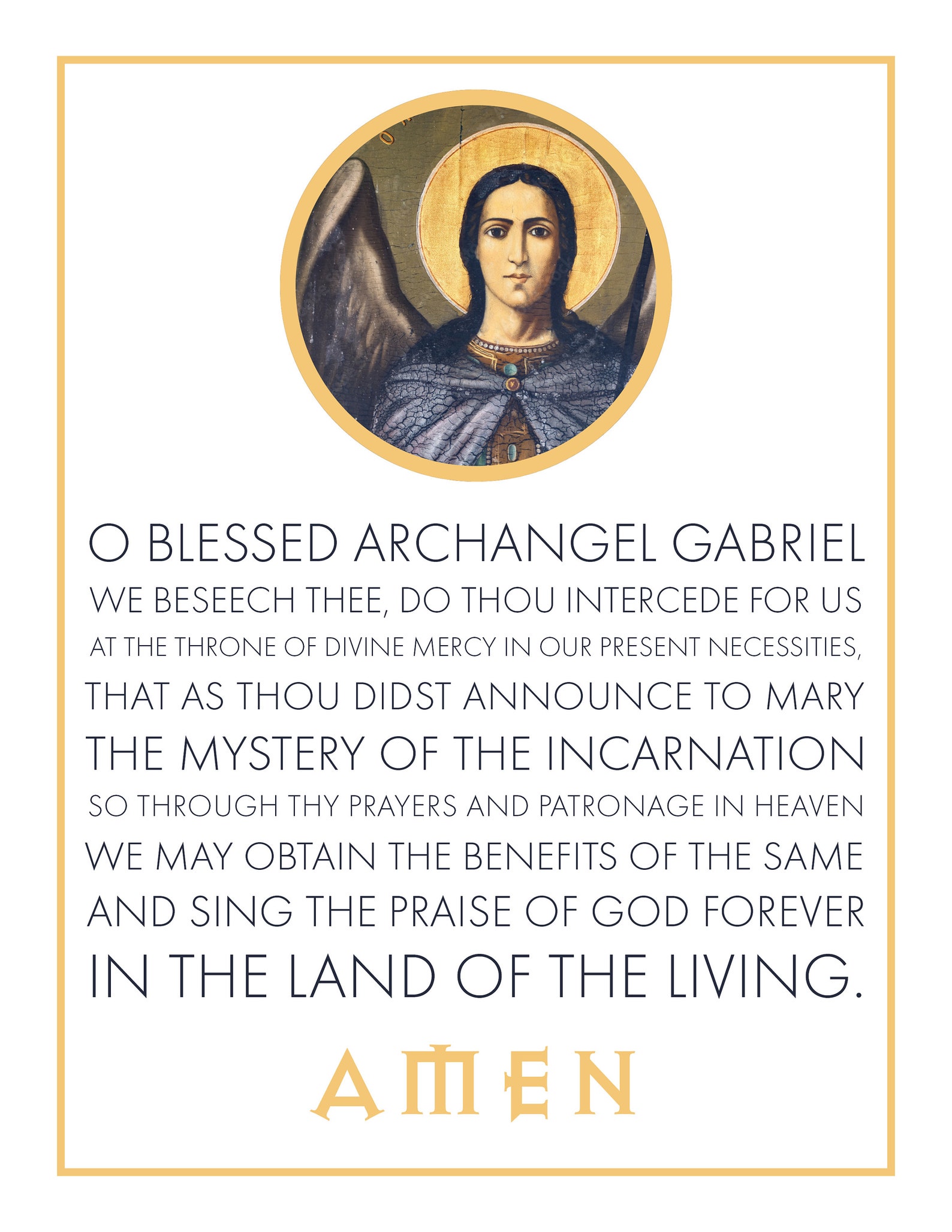 Saint Gabriel the Archangel Prayer 8.5 X 11 Poster - Etsy