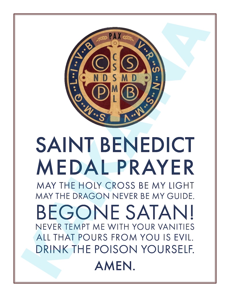 Saint Benedict Medal Prayer Card (digital Download) - Etsy