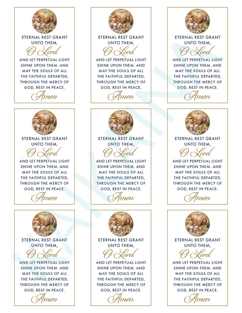 Eternal Rest Prayer Card: Catholic Memorial (digital Download) - Etsy