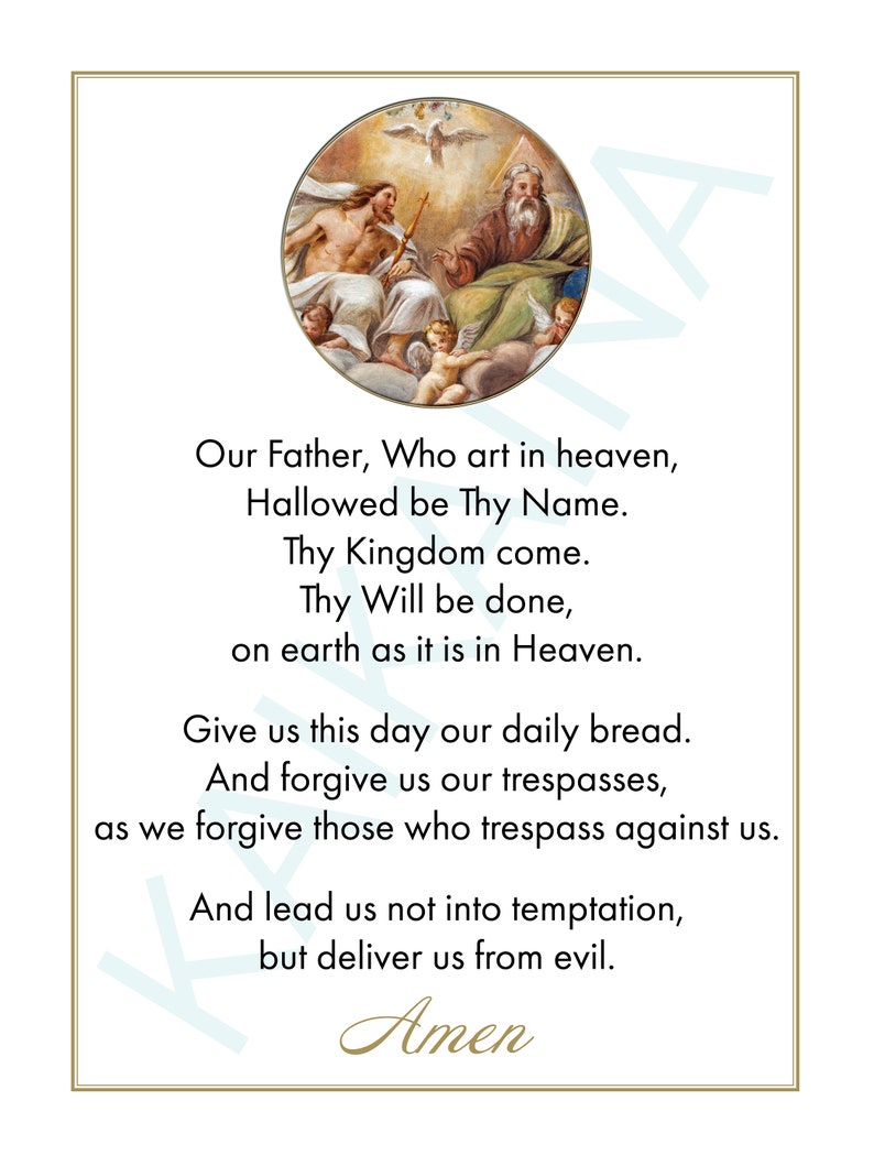 Our Father Prayer Poster: Catholic Children's Printable (18x24 ...