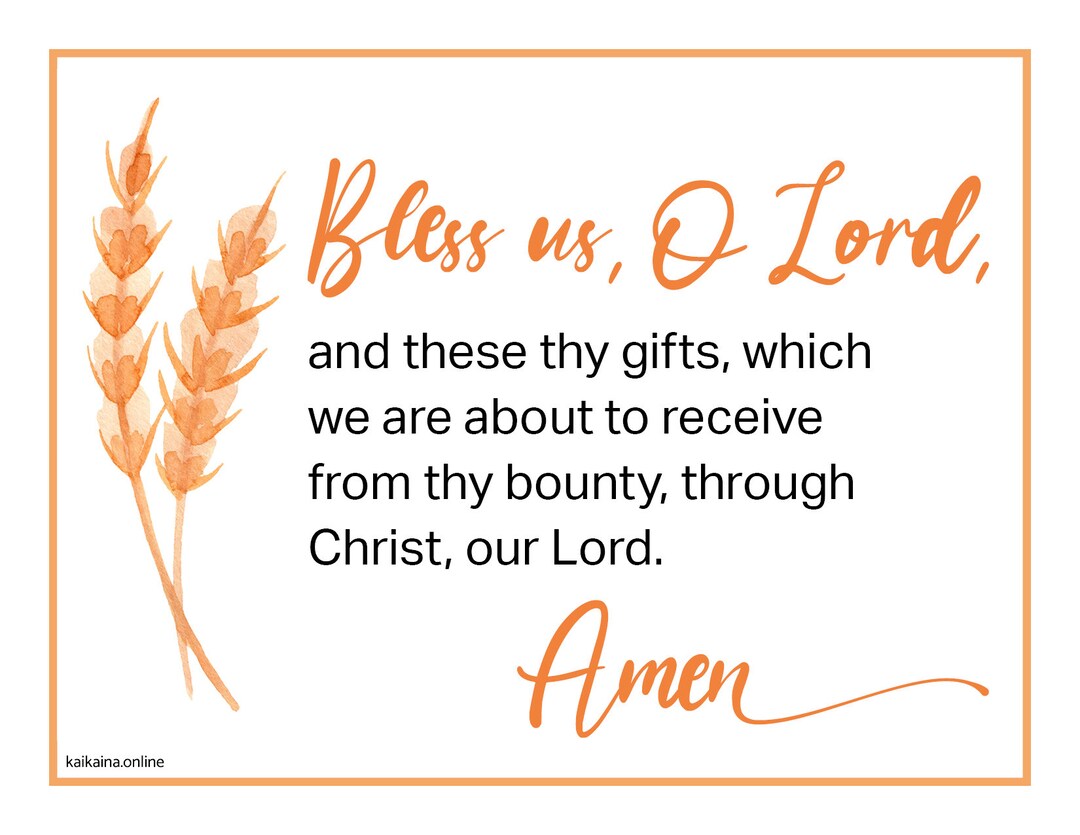 Table Blessing Prayer Card Downloadable and Printable, Four up on 11 X ...