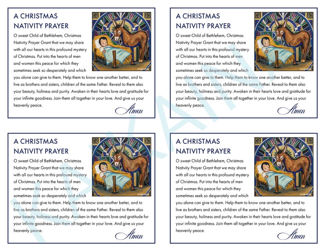 Christmas Nativity Prayer Card (digital Download) - Etsy