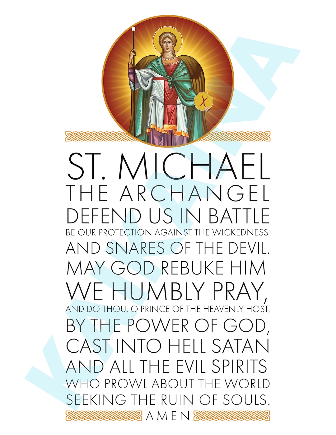 Saint Michael the Archangel Prayer 8.5 X 11" Poster, Downloadable and ...