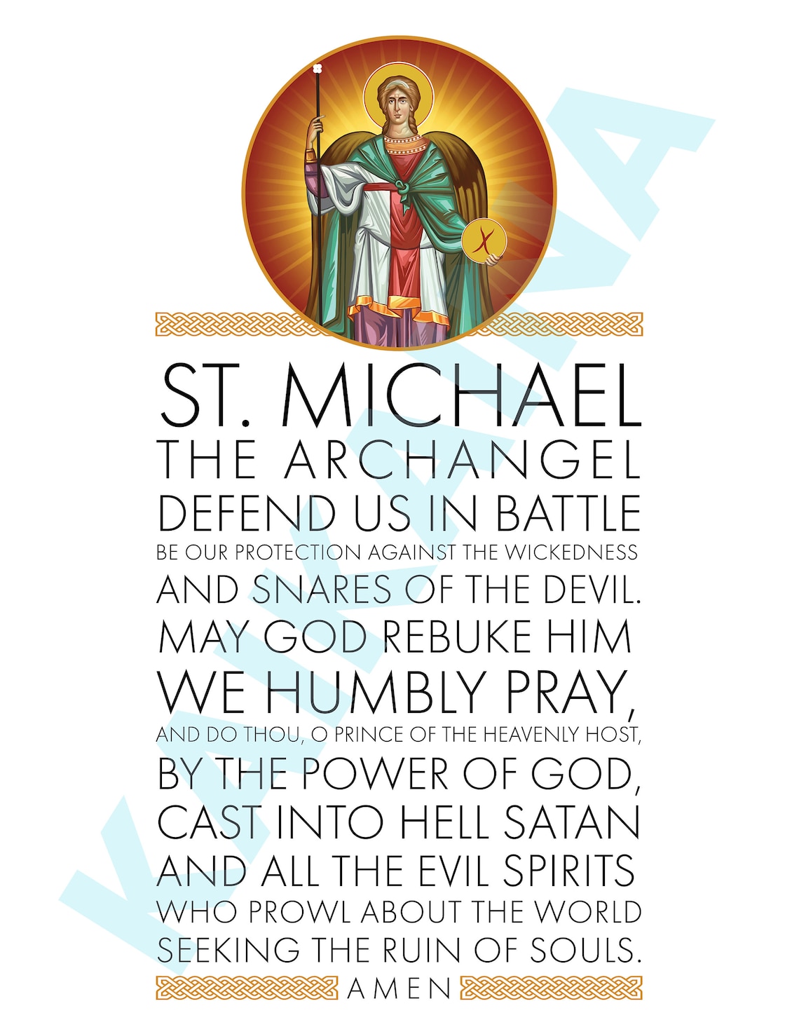 Saint Michael the Archangel Prayer 8.5 X 11" Poster, Downloadable and ...