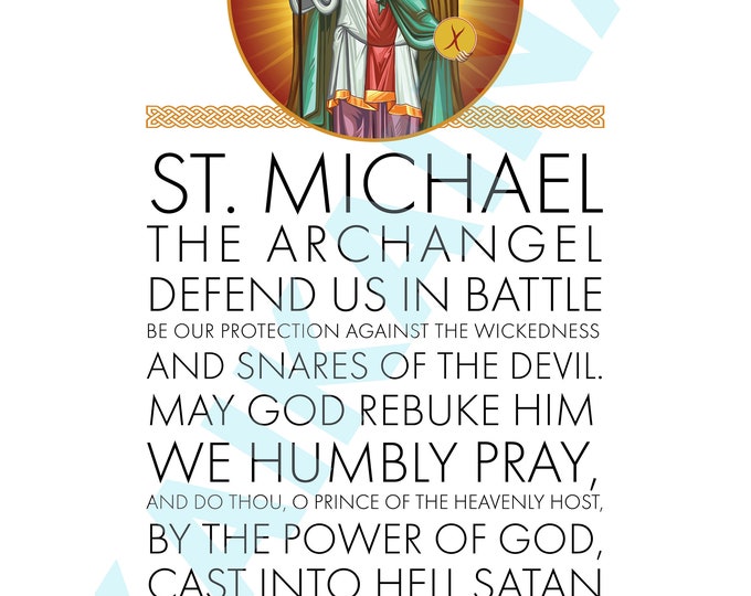 Saint Michael Prayer Print. 8 X 10 St Michael Print. Watercolor Prayer ...