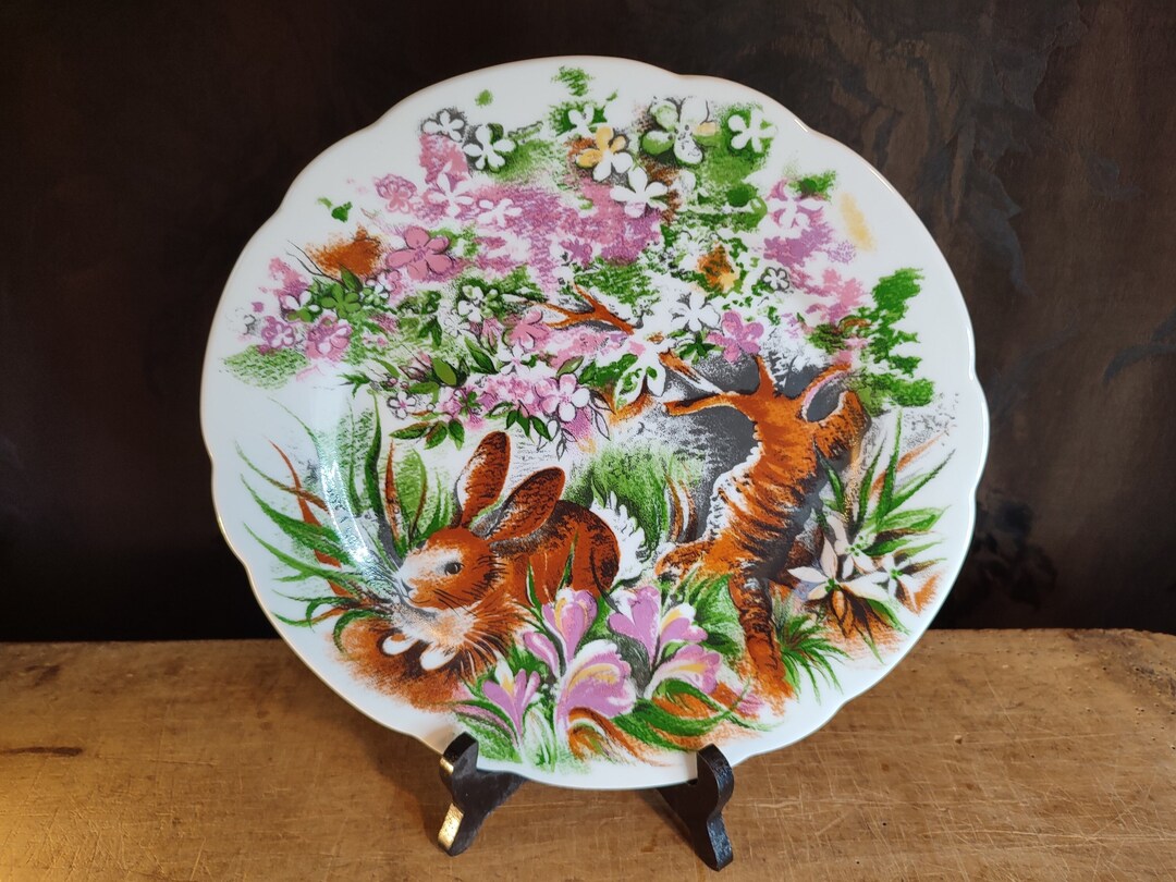 Vintage Kahla Collector's Plate Rabbit Motif (Ø 26 Cm), Easter ...