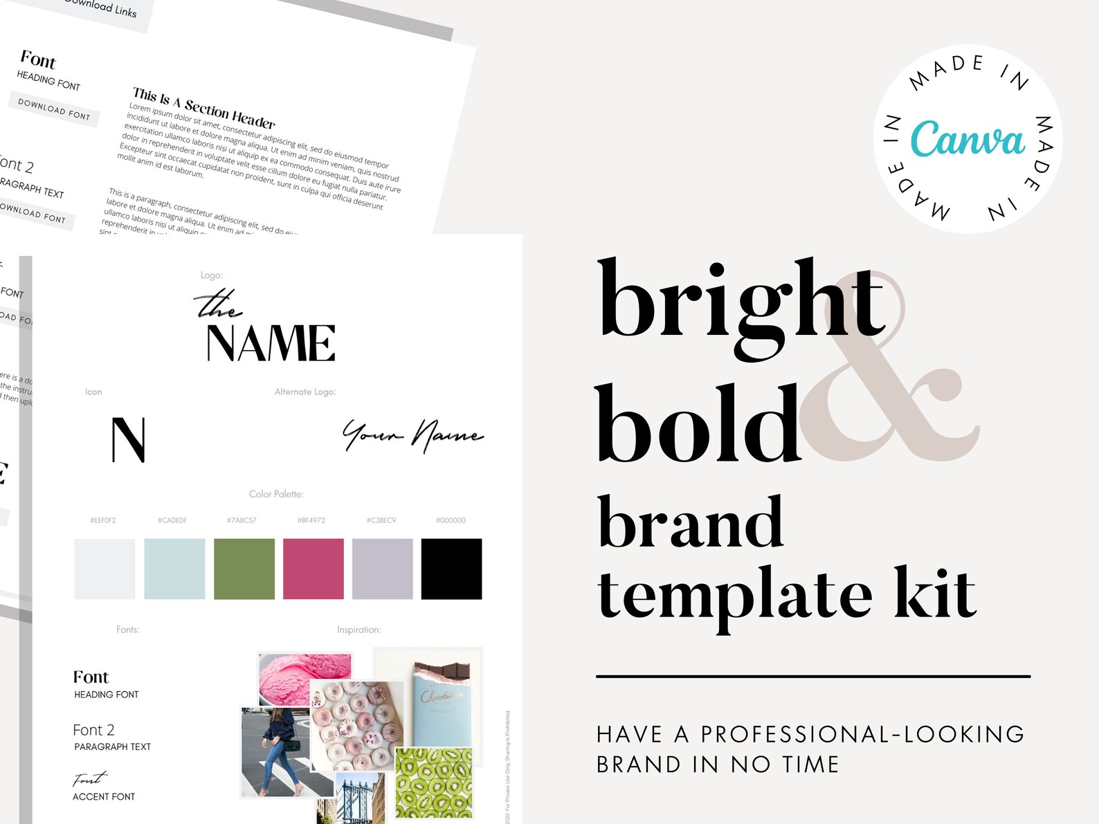 Bright and Bold Canva Brand Kit Template 2 | Branding Kit | Premade ...