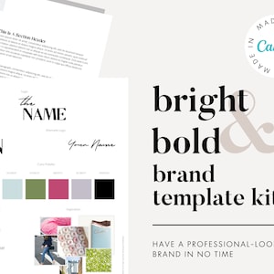Bright and Bold Canva Brand Kit Template 2 | Branding Kit | Premade ...