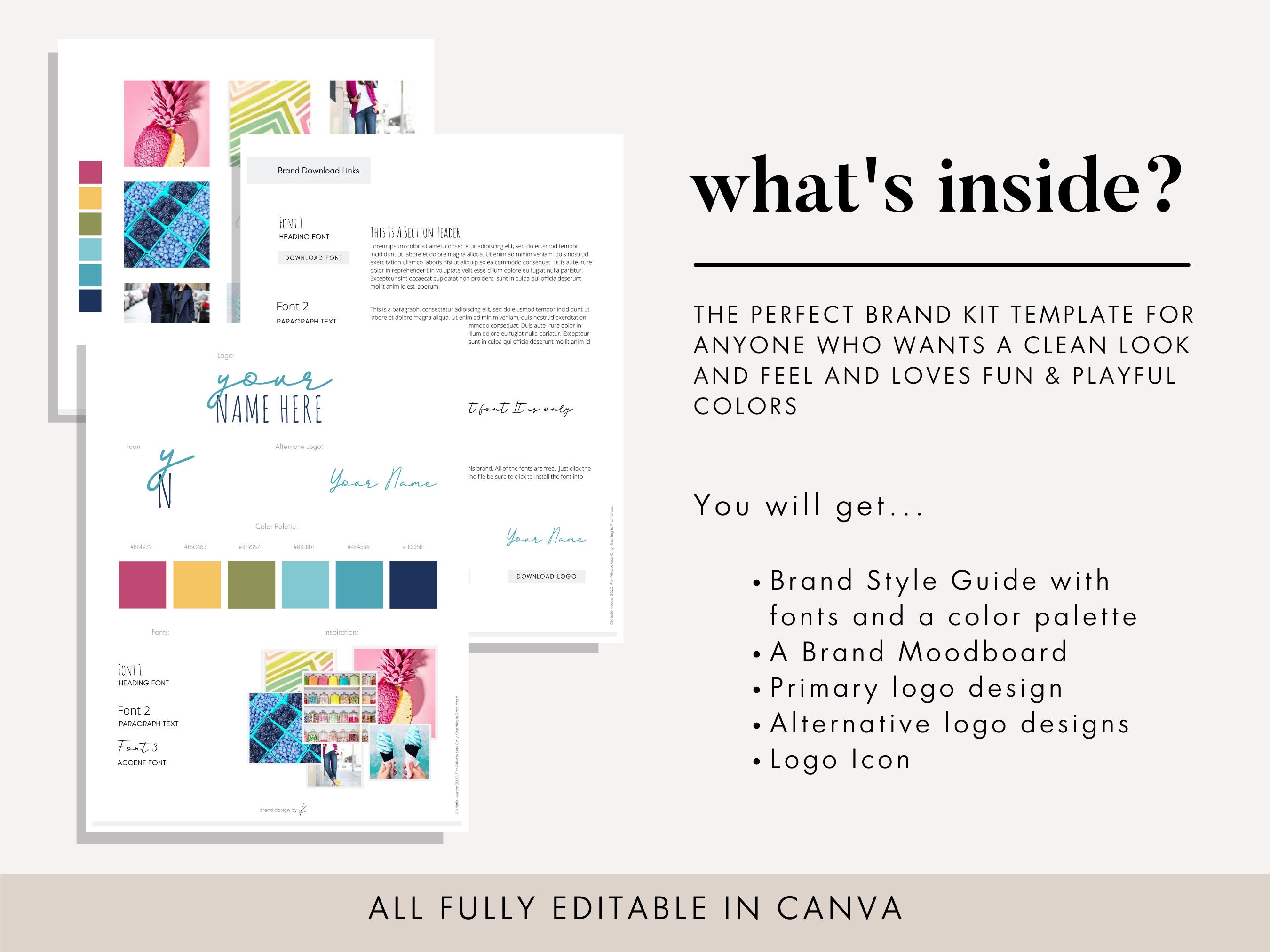 Playful and Fun Canva Brand Kit Template | Branding Kit | Premade ...