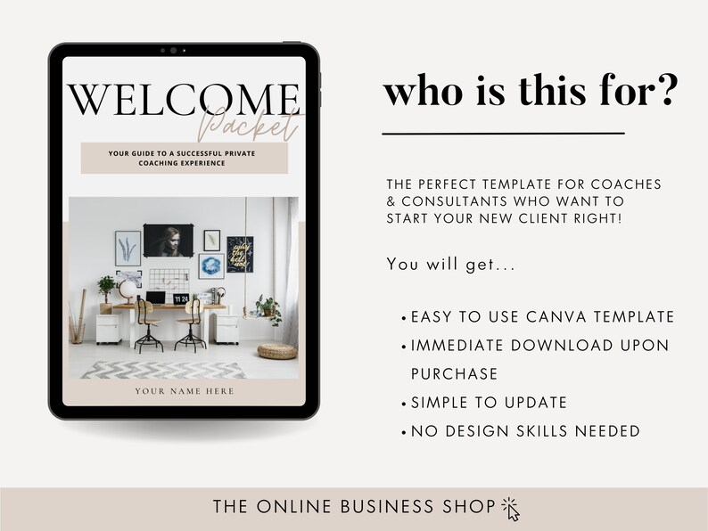 Coaching Client Welcome Packet, Canva Template, Coaching Business ...