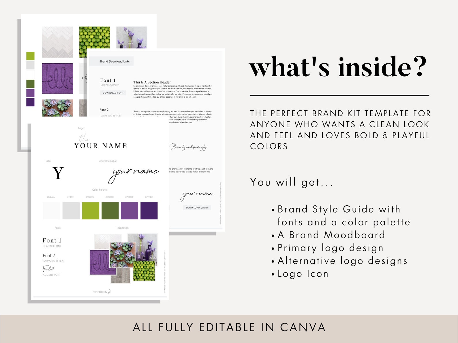 Bold and Playful Canva Brand Kit Template | Branding Kit | Premade ...