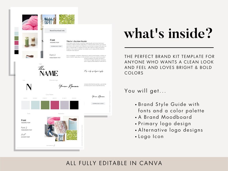 Bright and Bold Canva Brand Kit Template 2 | Branding Kit | Premade ...