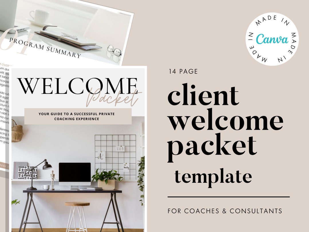 Coaching Client Welcome Packet, Canva Template, Coaching Business ...