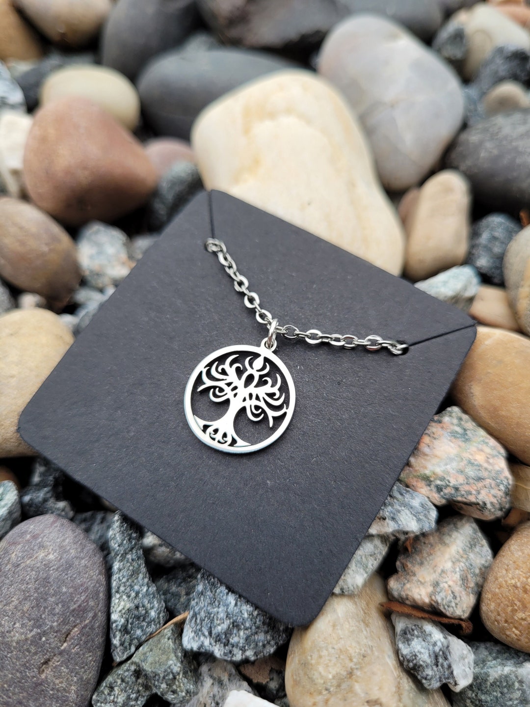 Stainless Steel Elven Tree of Life Necklace, Nature Inspired Jewelry ...
