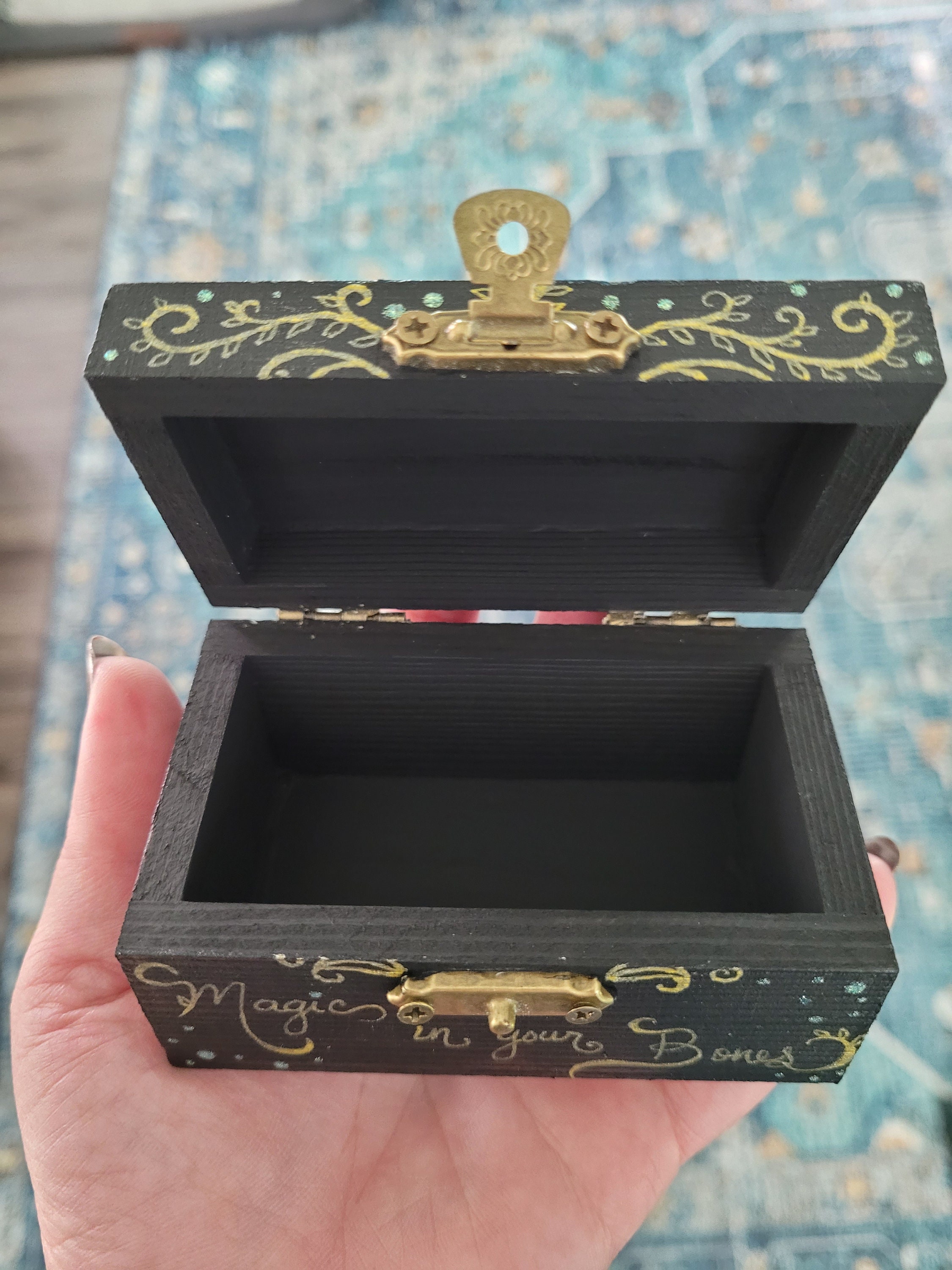 Magical Crescent Moon Detailed Hand Painted Wooden Box - Etsy