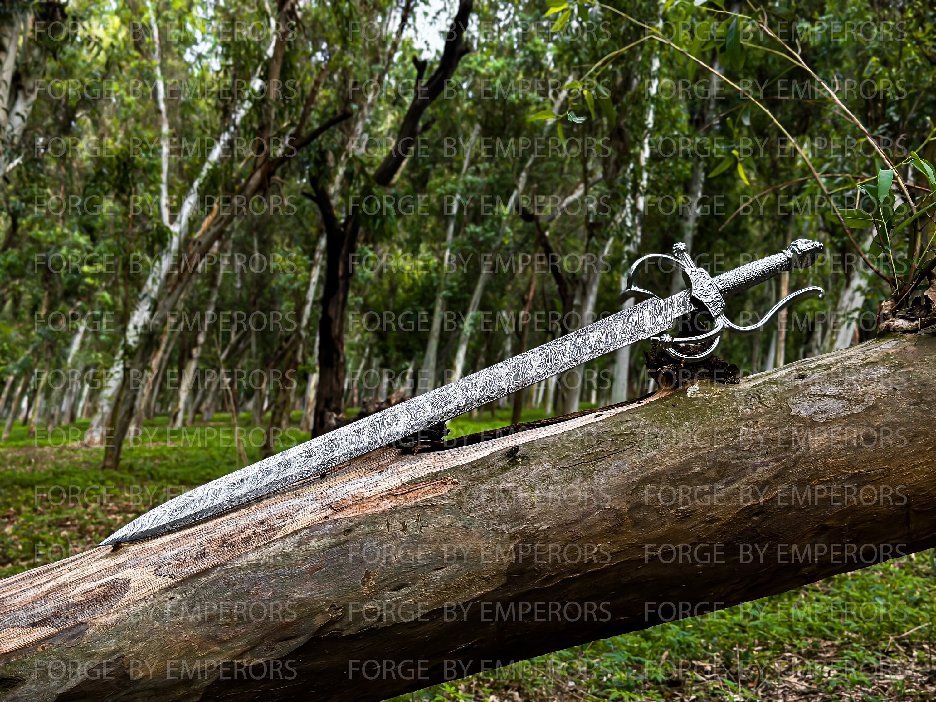 Custom Handmade Silver Tail Sword With Scabbard, Vikings Sword ...