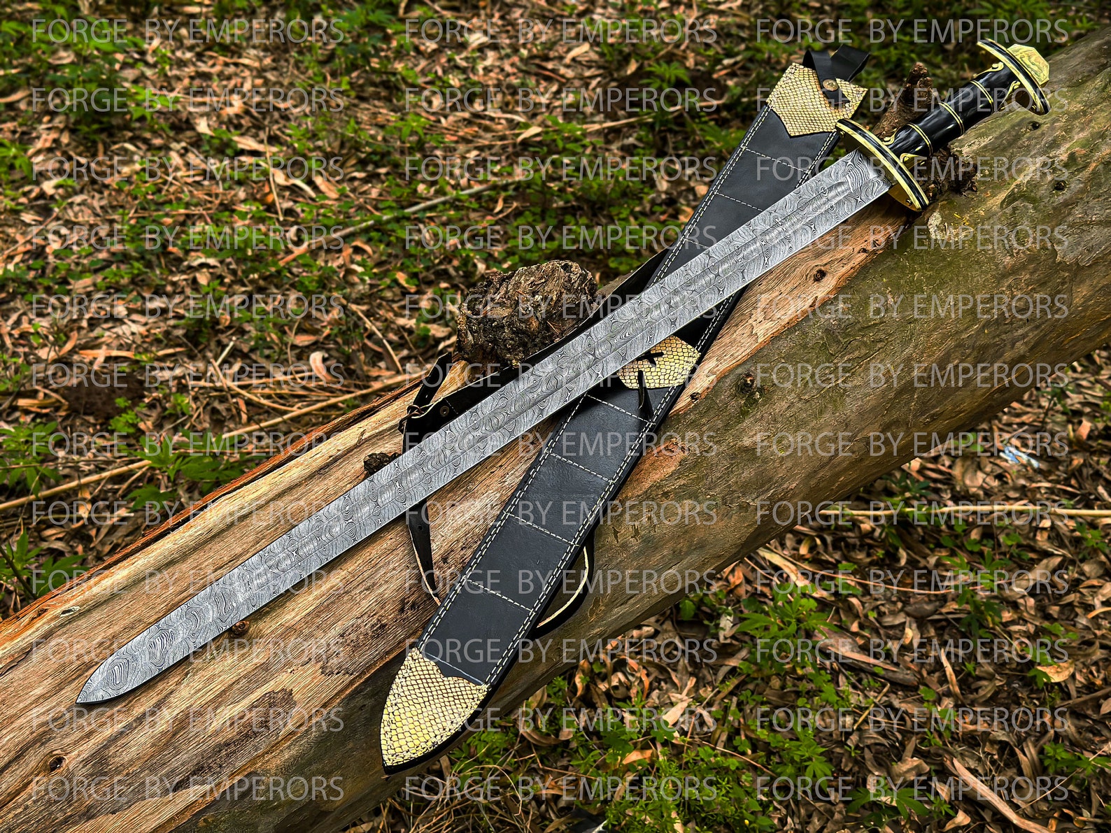 Real Medieval Viking Damascus Steel Handmade Sword With Scabbard ...