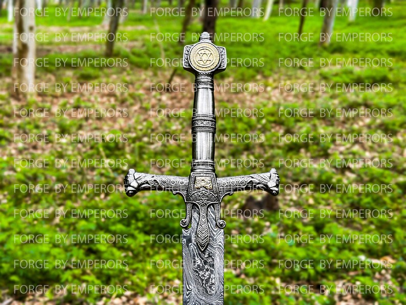 Real Medieval Viking Damascus Steel Handmade Sword With Scabbard ...