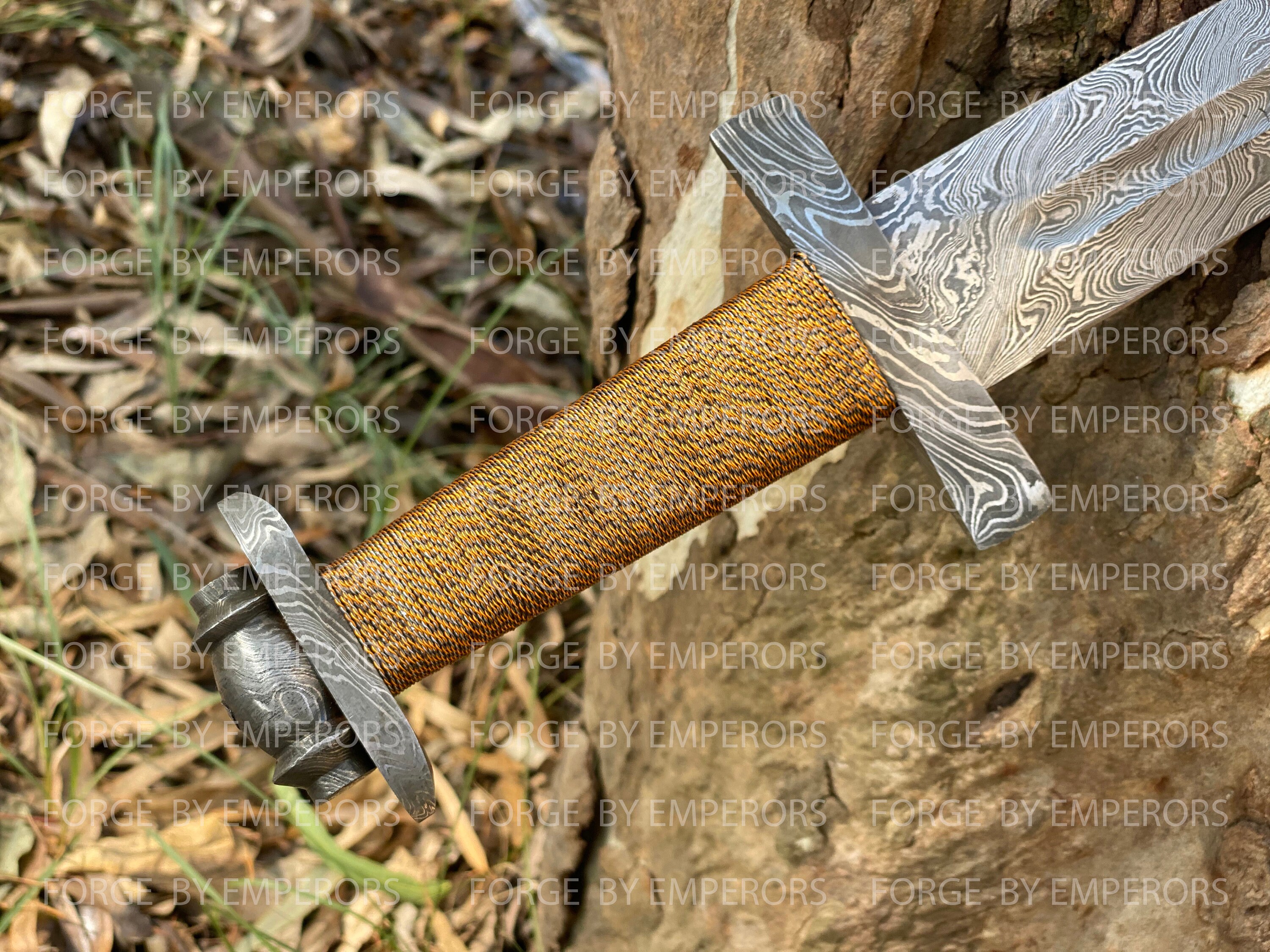 Real Medieval Viking Damascus Steel Handmade Sword With Scabbard ...