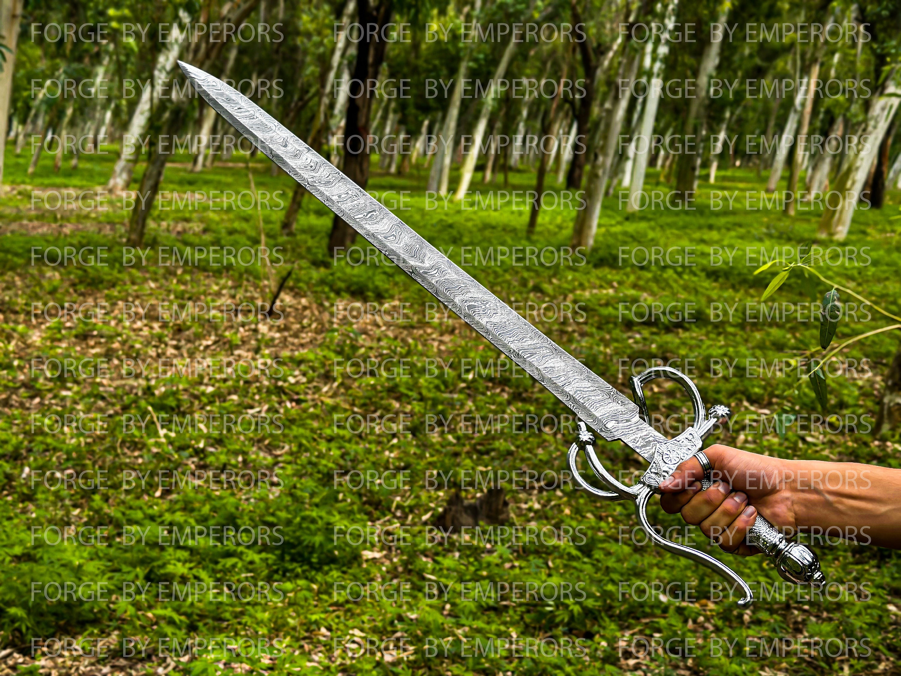 Custom Handmade Silver Tail Sword With Scabbard, Vikings Sword ...