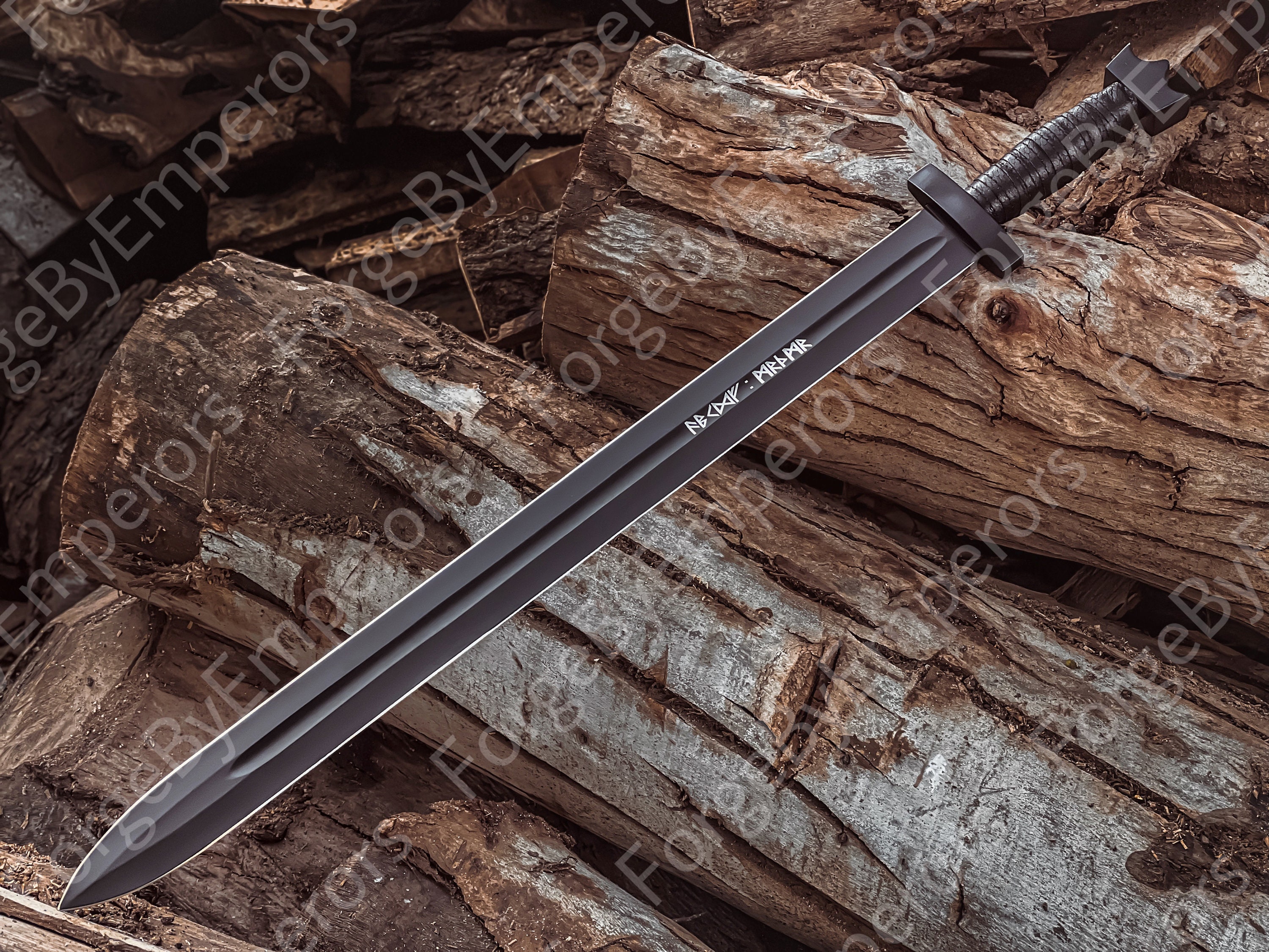 Real Medieval Viking Damascus Steel, Handmade Viking Sword With ...
