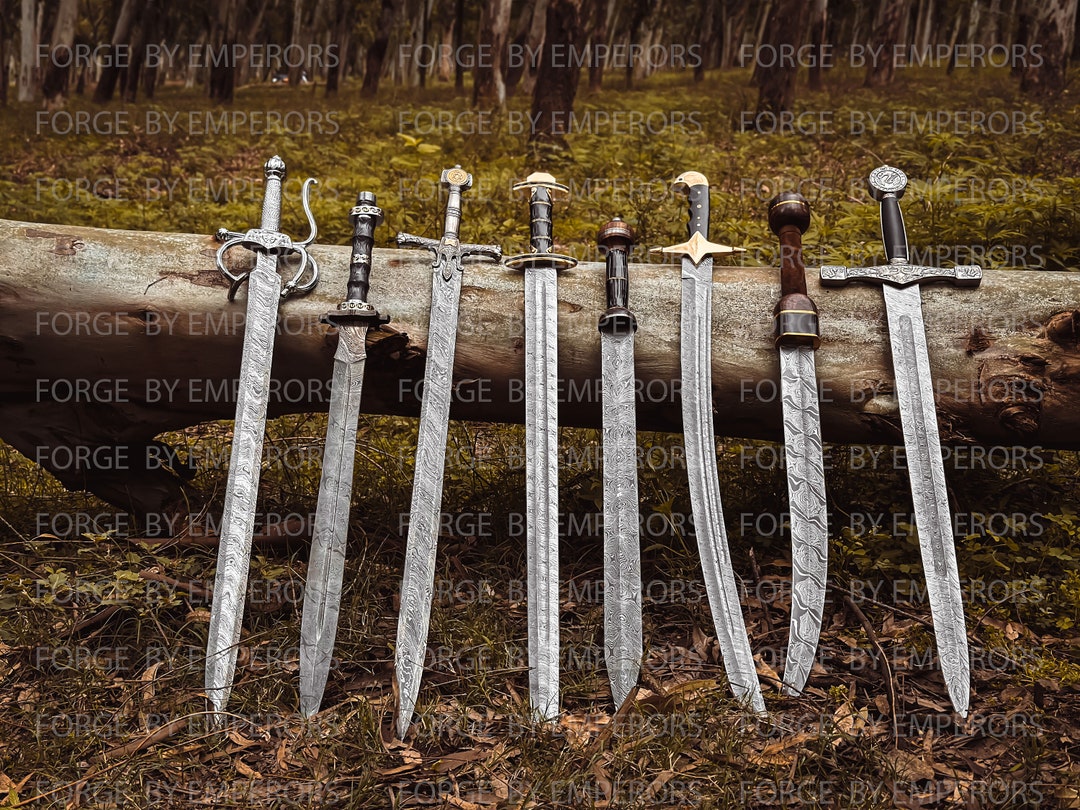 Real Medieval Viking Damascus Steel Handmade Sword With Scabbard, Vikings Sword, Christmas Gift ...