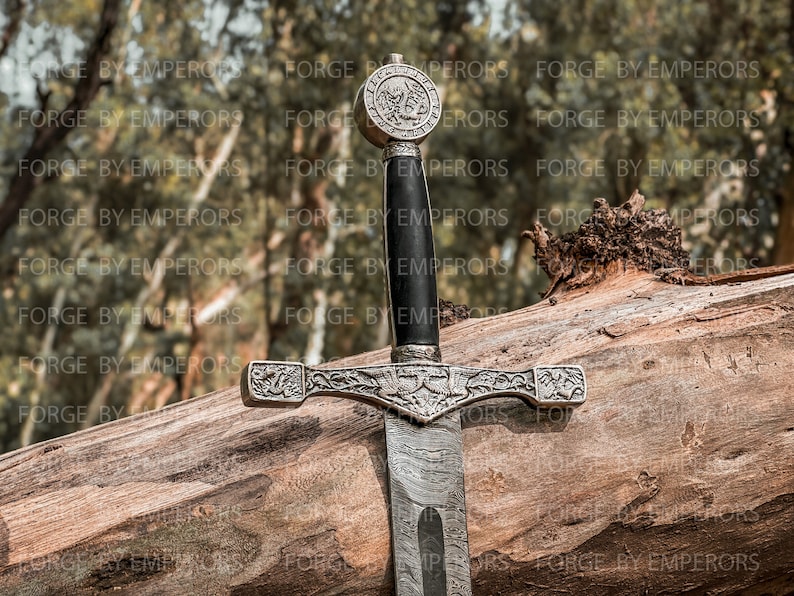 Real Medieval Viking Damascus Steel Handmade Sword With Scabbard ...