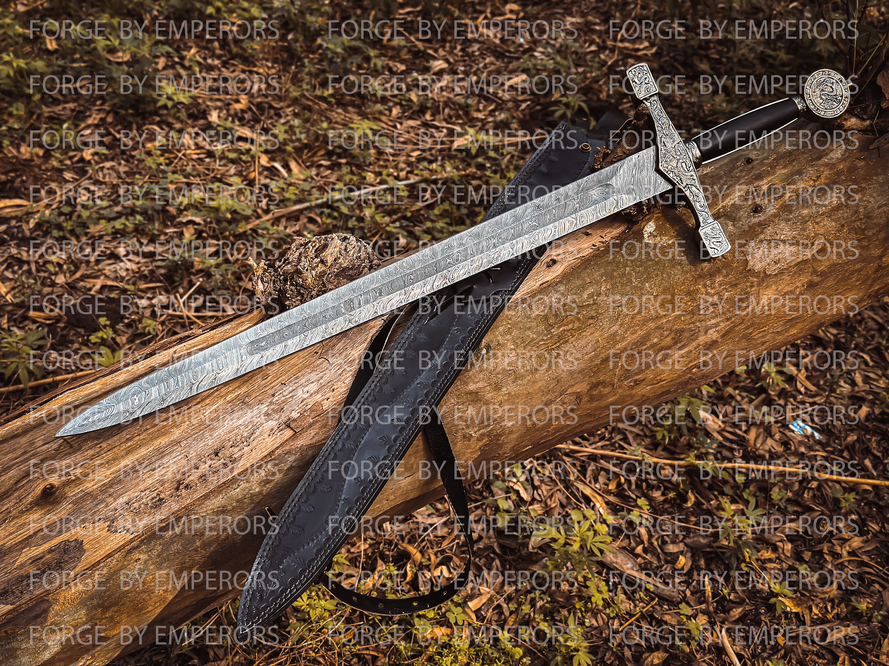Real Medieval Viking Damascus Steel Handmade Sword With Scabbard ...