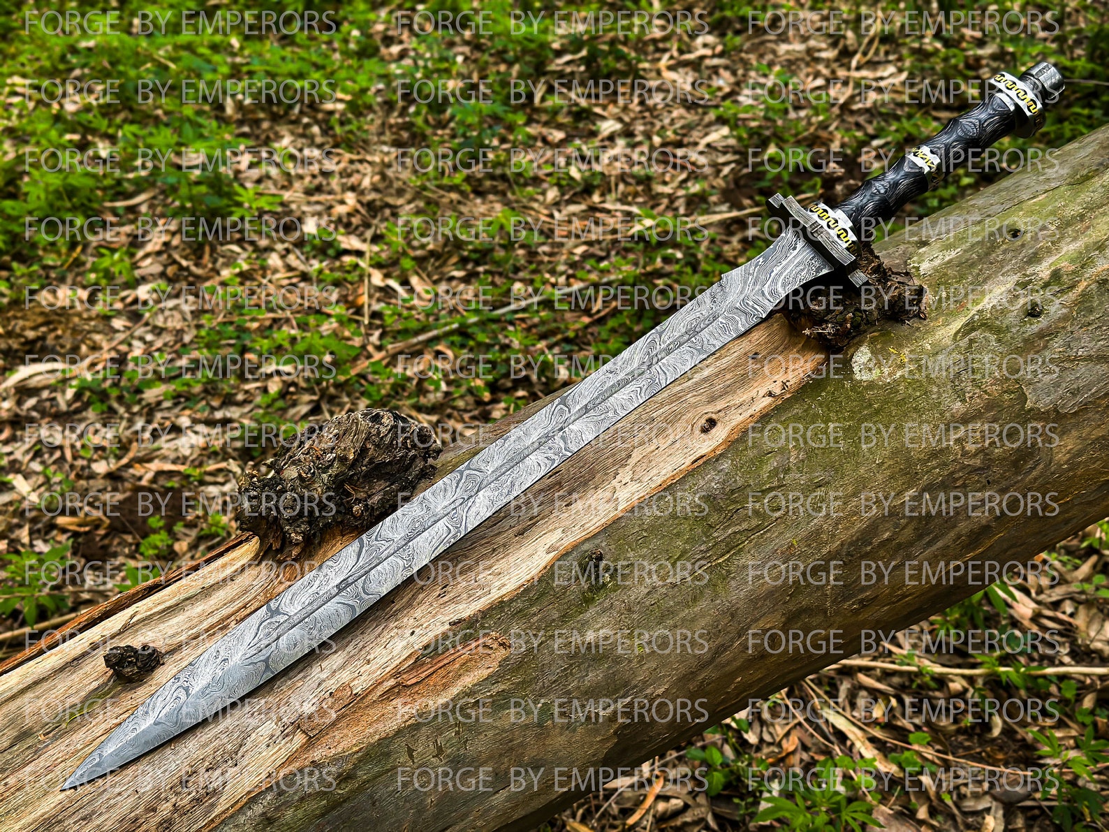 Real Medieval Viking Damascus Steel Handmade Sword With Scabbard ...