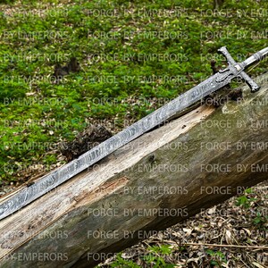 Real Medieval Viking Damascus Steel Handmade Sword With Scabbard ...