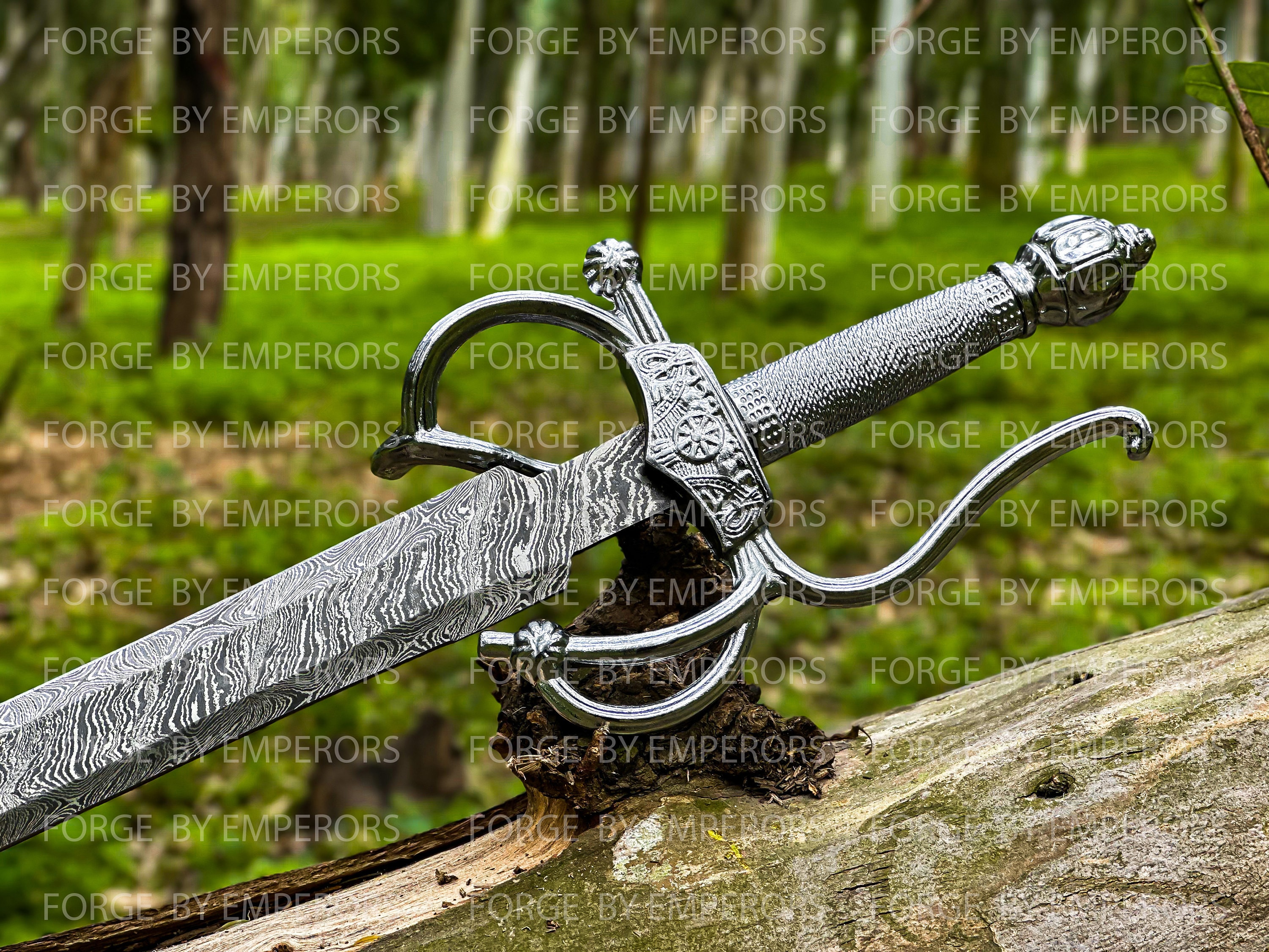 Custom Handmade Silver Tail Sword With Scabbard, Vikings Sword ...